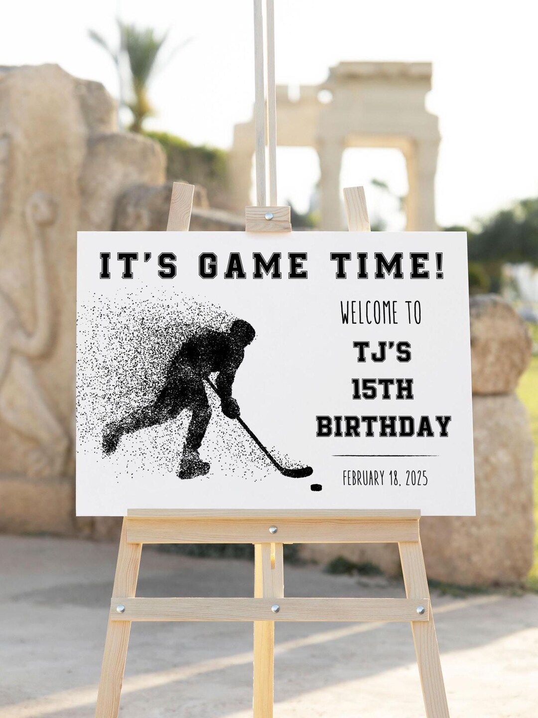 Editable Hockey Birthday Welcome Sign: Sports Party Poster Template ...