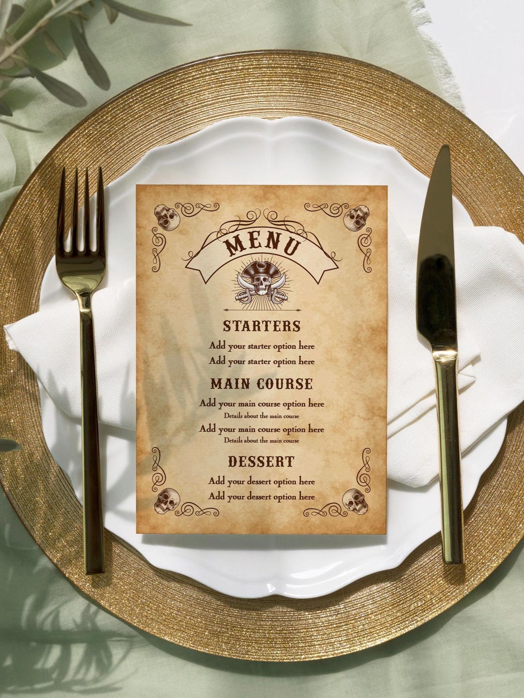 Editable Pirate Dinner Menu Template: 5x7 Party Bar Sign - Etsy