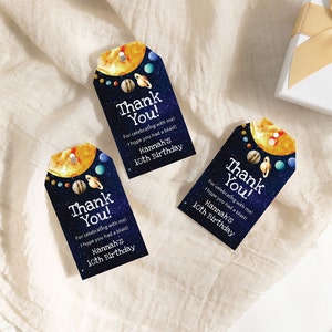 Editable Outer Space Favor Tags Space Party Favor Tags Galaxy Goody Bag ...