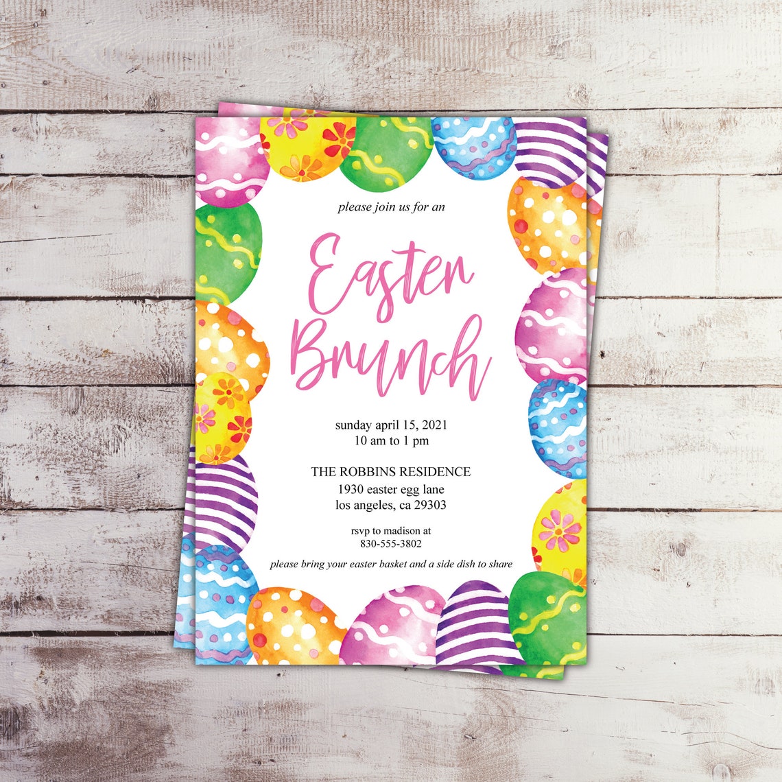EDITABLE Easter Brunch Invitation Easter Lunch Invitation - Etsy