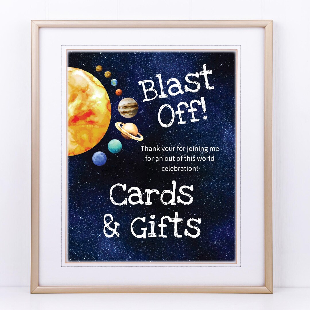 Editable Outer Space Birthday Sign 8x10 Cards and Gifts Sign Space Sign ...