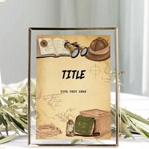 Editable Explorer Adventure Birthday Sign Nature Park Outdoor Treasure ...