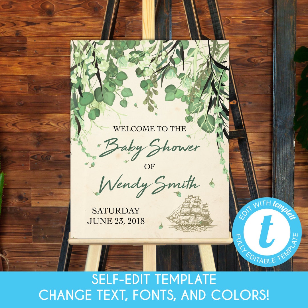 EDITABLE Peter Pan Baby Shower Welcome Sign 24x36 Vintage - Etsy