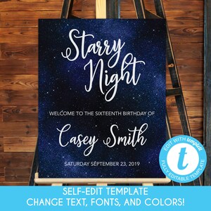 EDITABLE Starry Night Prom Invitation Set School Dance Flyer - Etsy Canada