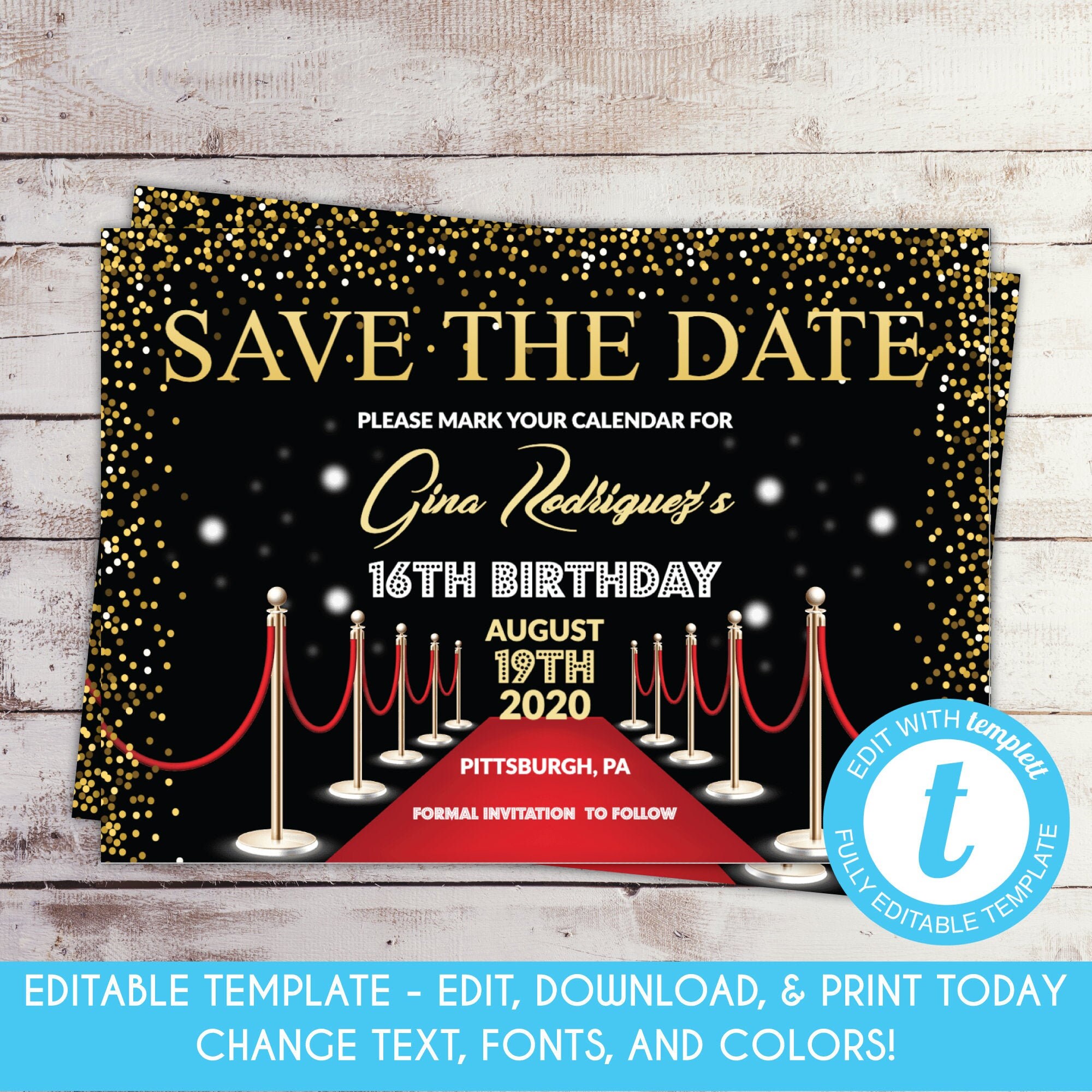 Save The Date Party Template