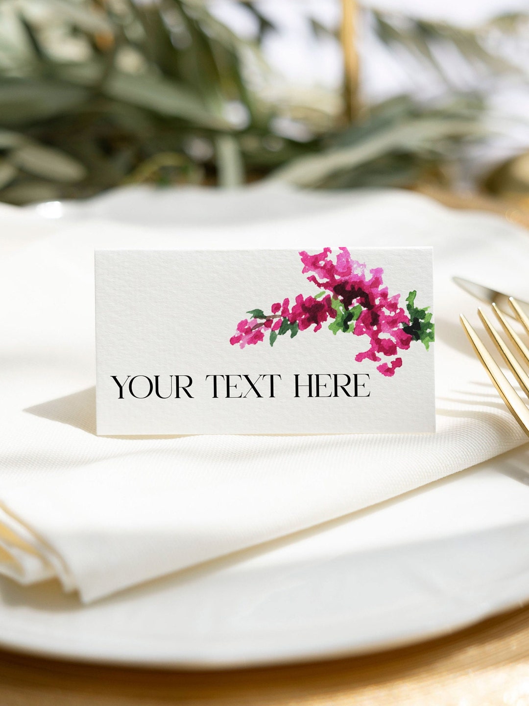 EDITABLE Modern Pink Wedding Place Card Tented Name Card Food Tent Card ...