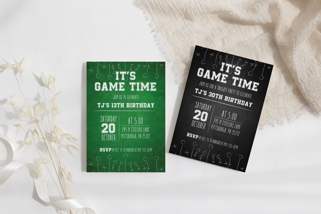 Football Birthday Invitation: Sports Team Game Day Party (editable ...