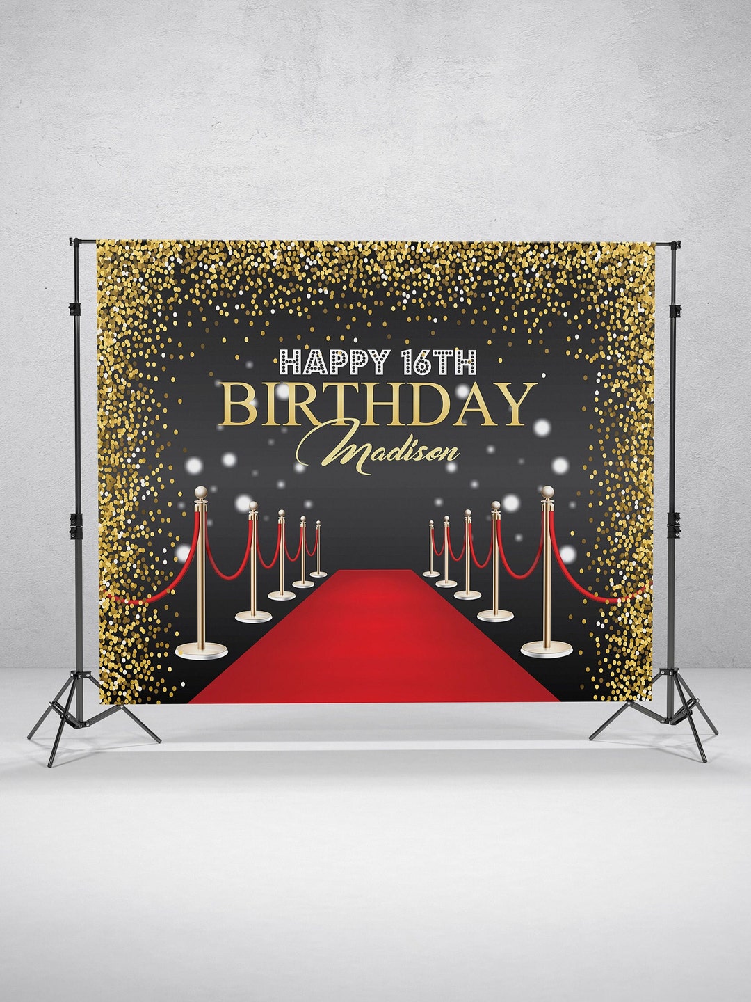 Custom Hollywood Birthday Backdrop Hollywood Banner VIP Pass Red Carpet ...
