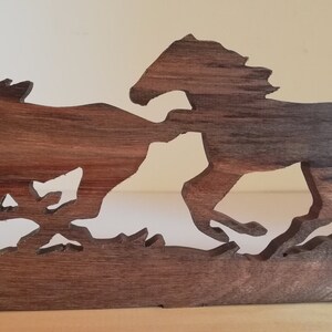 Running Horses Simple Handmade Sculpture Decor Wood Art a - Etsy