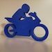 Wooden BLUE Motorcycle Rider Figure, Handmade Gift Woodyfact Wooden ...