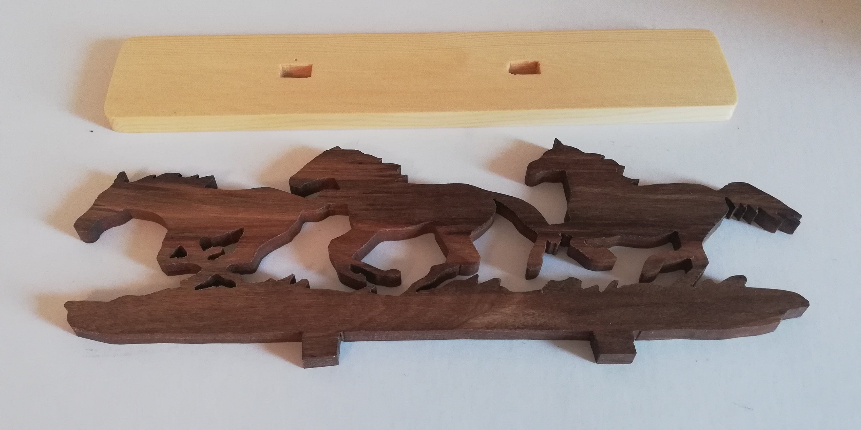 Running Horses Simple Handmade Sculpture Decor Wood Art a | Etsy