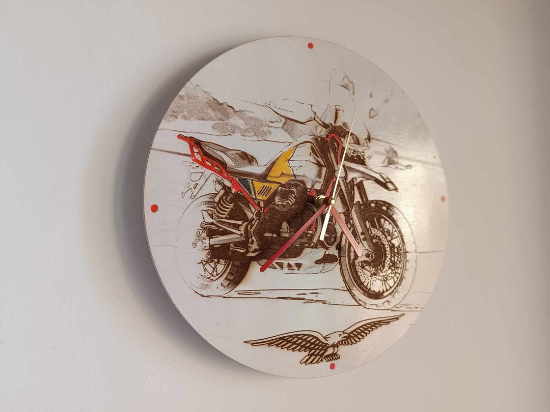 Moto Guzzi V85 TT Coloured Wall Clock, Wall Decor, Garage Sign, Gift ...