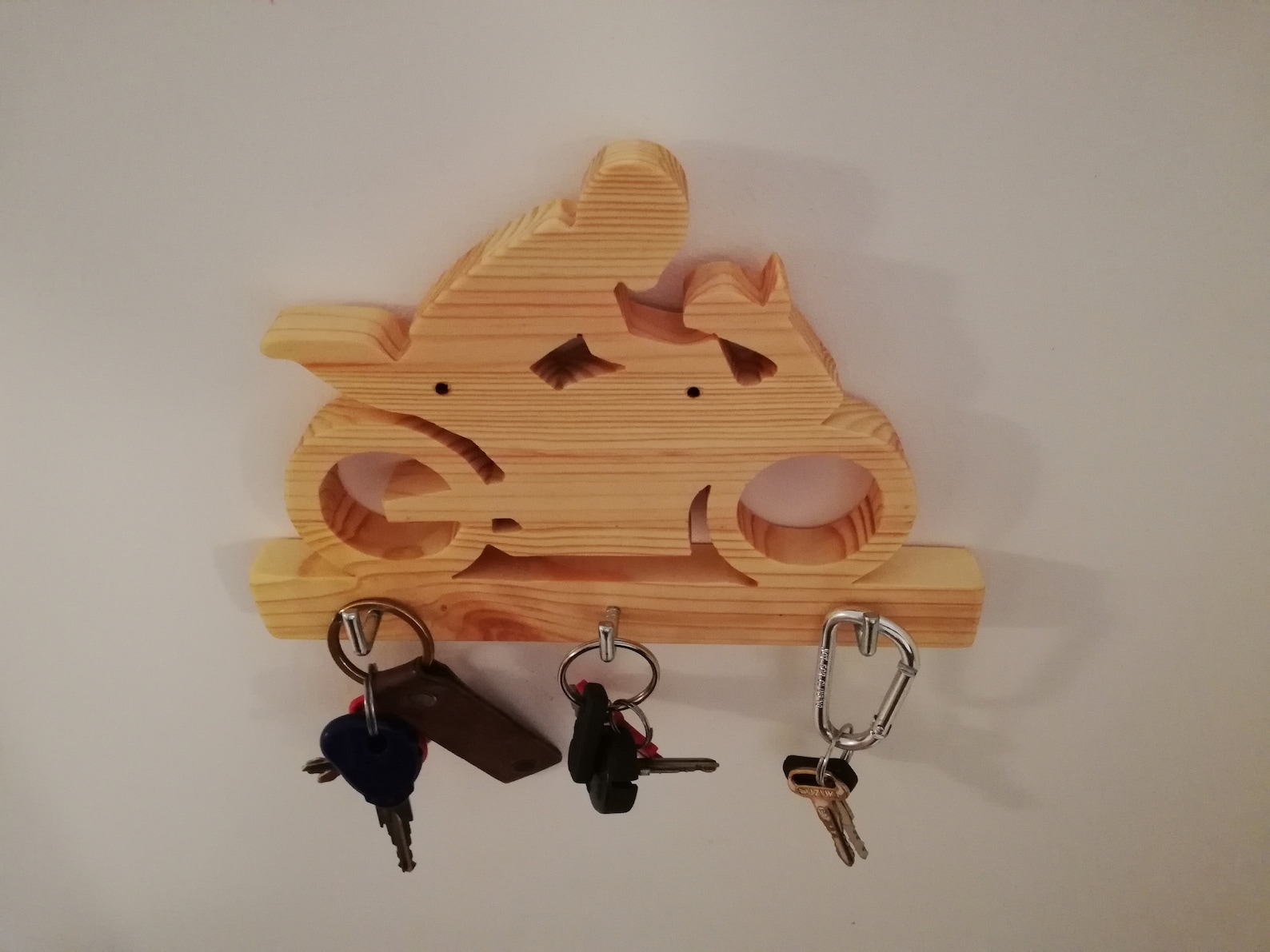 Handmade Wooden Wall Mount Motorcycle Key Holder Woodyfact | Etsy