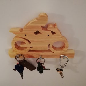 Handmade Wooden Wall Mount Motorcycle Key Holder, Woodyfact Motorcycle ...