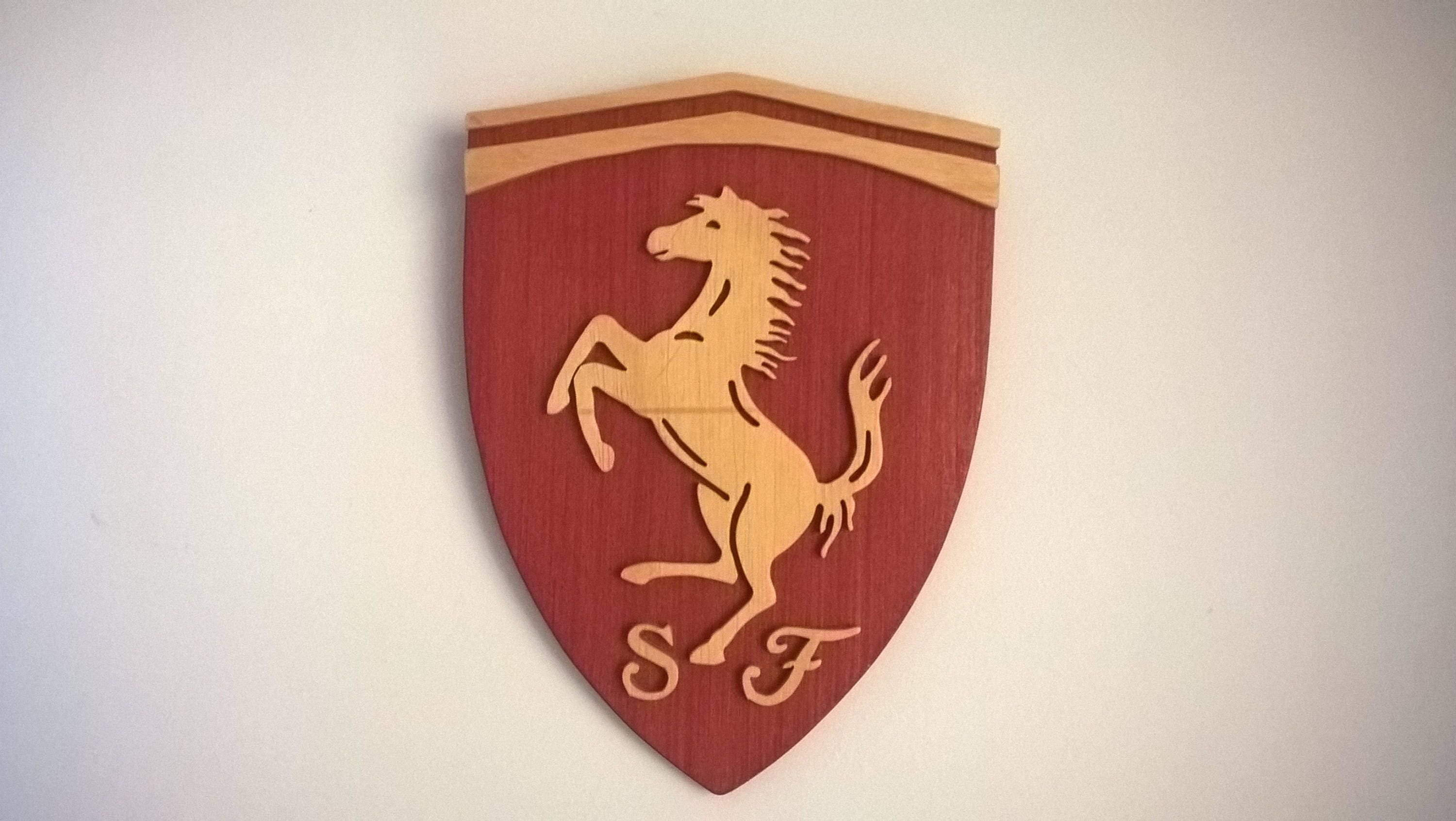 Ferrari logo wooden wall art