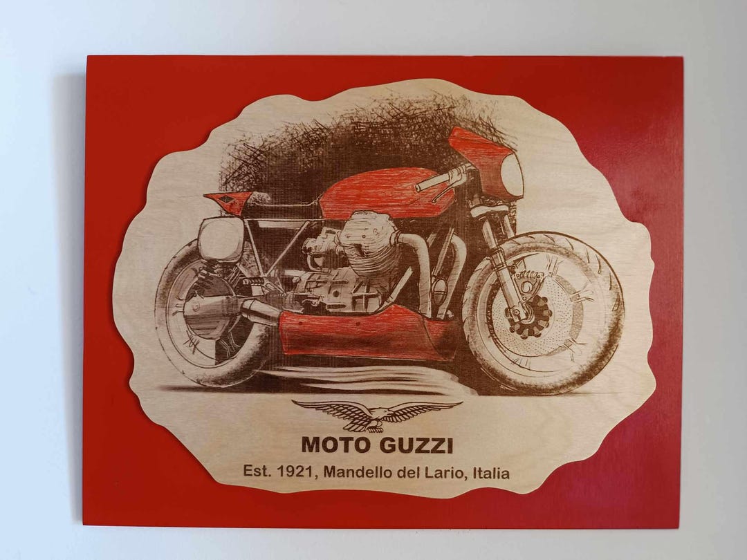 Artistic Moto Guzzi Motorcycle Sign, Wall Hanging, Wall Art, Mancave ...