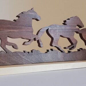 Running Horses Simple Handmade Sculpture Decor Wood Art a - Etsy