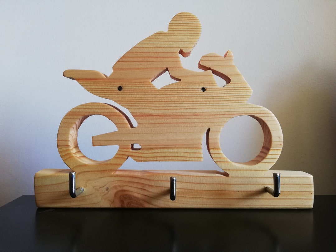 Handmade Wooden Motorcycle Key Holder: Garage Decor Gift - Etsy