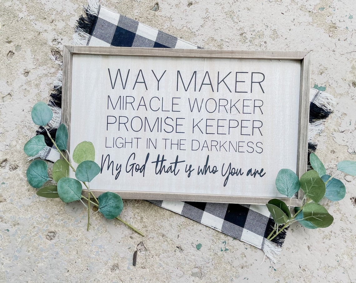 Way Maker Farmhouse Wooden Sign / Custom Christian Wooden Sign | Etsy