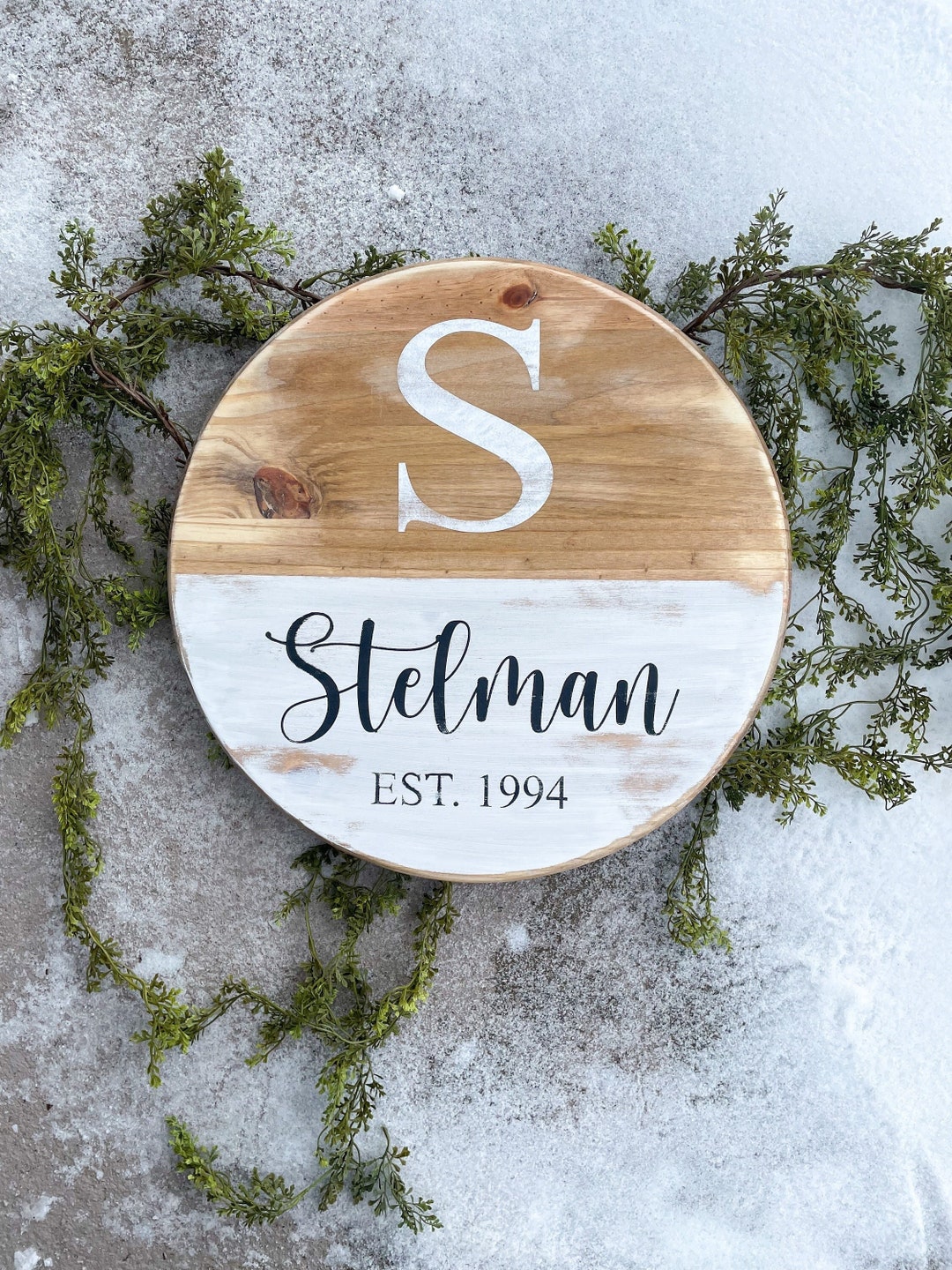 Circle Wooden Last Name Sign / Last Name Established Circle Sign ...