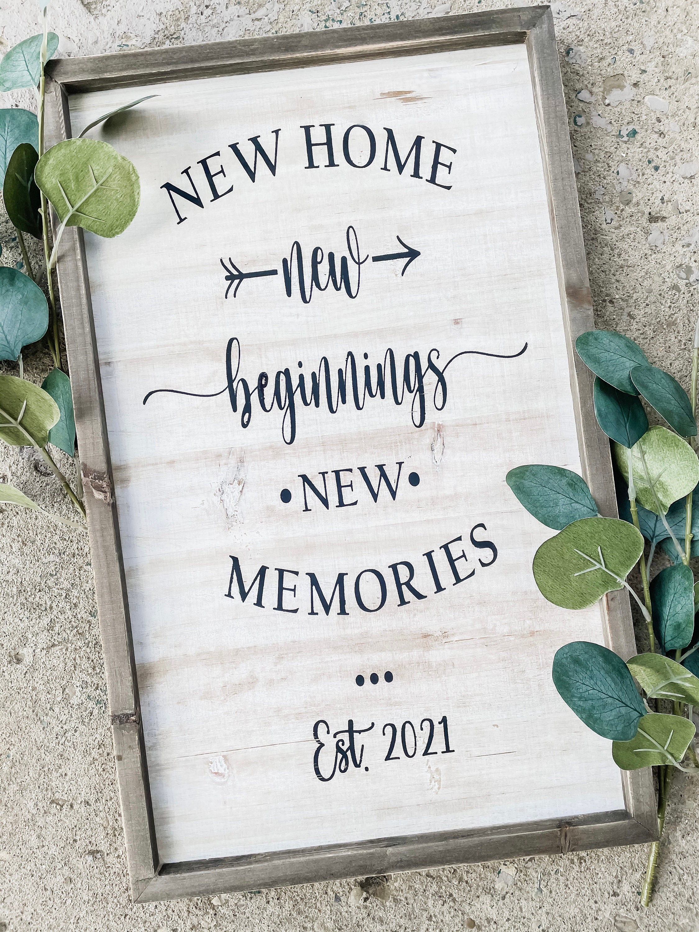 New Home New Beginnings Handmade Sign / Custom Farmhouse Sign - Etsy