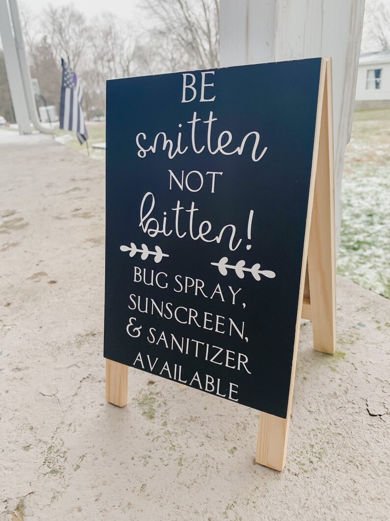 Be Smitten Not Bitten Wooden Easel Sign / Event Sign / Chalk | Etsy