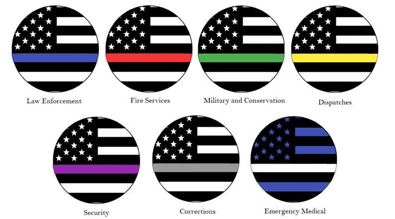 American Flag Wooden Sign / Patriotic Round Flag Sign / Thin Blue Line ...