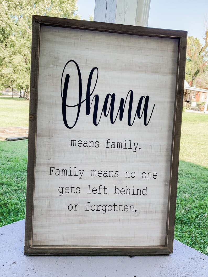 Ohana Wooden Sign / Farmhouse Wooden Sign / Disney Sign / - Etsy