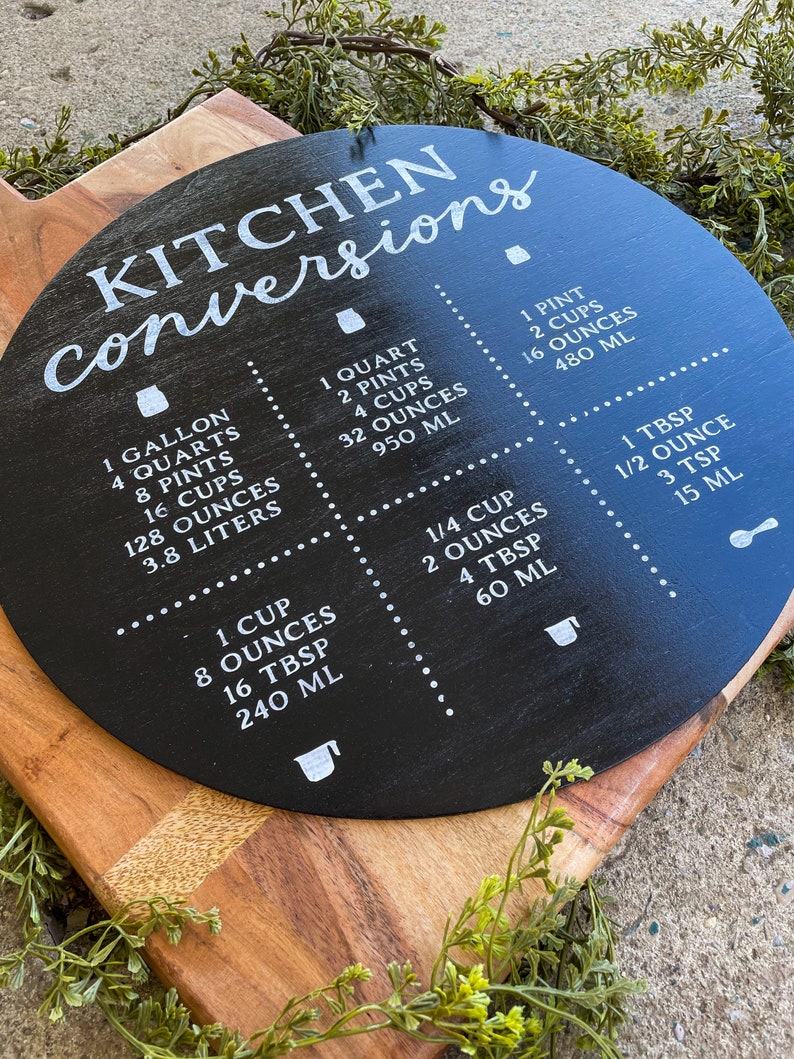 Kitchen Conversions Wooden Sign / Handmade Kitchen Decor / - Etsy
