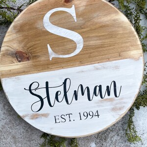 Circle Wooden Last Name Sign / Last Name Established Circle Sign ...