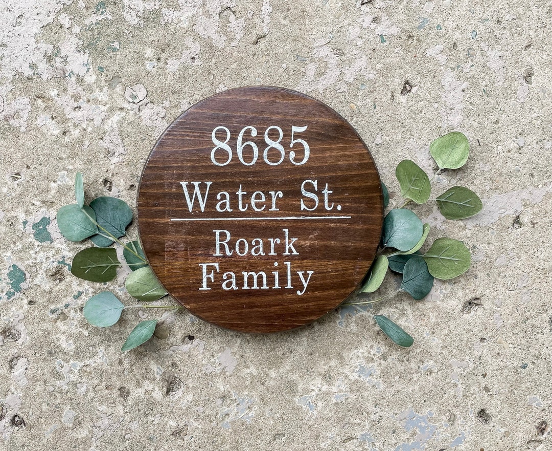 Farmhouse House Number Sign / Custom Address Sign / Personalized Family ...