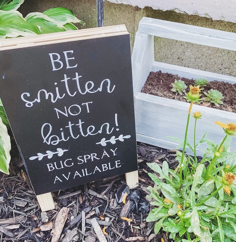Be Smitten Not Bitten Wooden Easel Sign / Event Sign / Chalk | Etsy