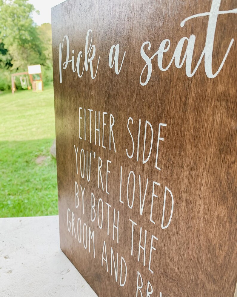 Pick A Seat Wedding Sign / Wooden Wedding Sign / Any Seat - Etsy