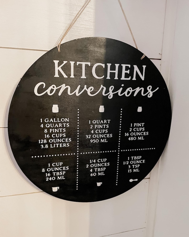 Kitchen Conversions Wooden Sign / Handmade Kitchen Decor / - Etsy
