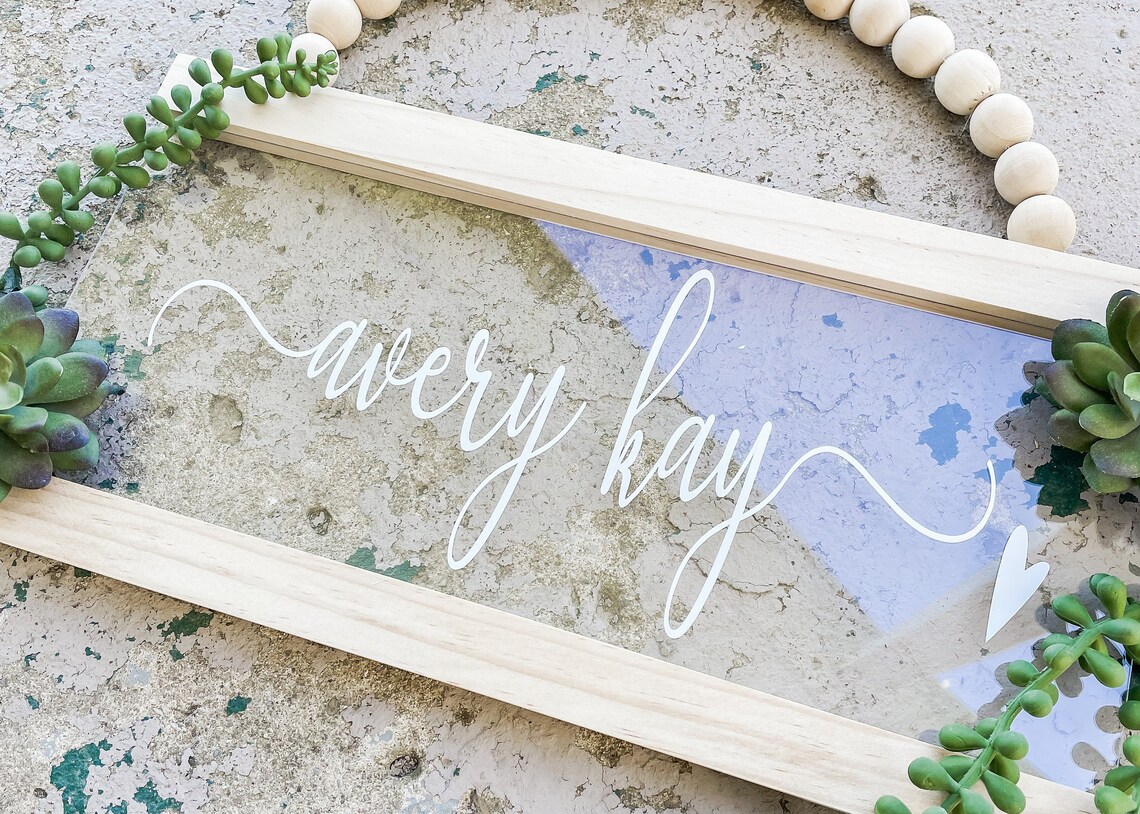 Beaded Acrylic Wooden Wall Personalized Name Sign / | Etsy
