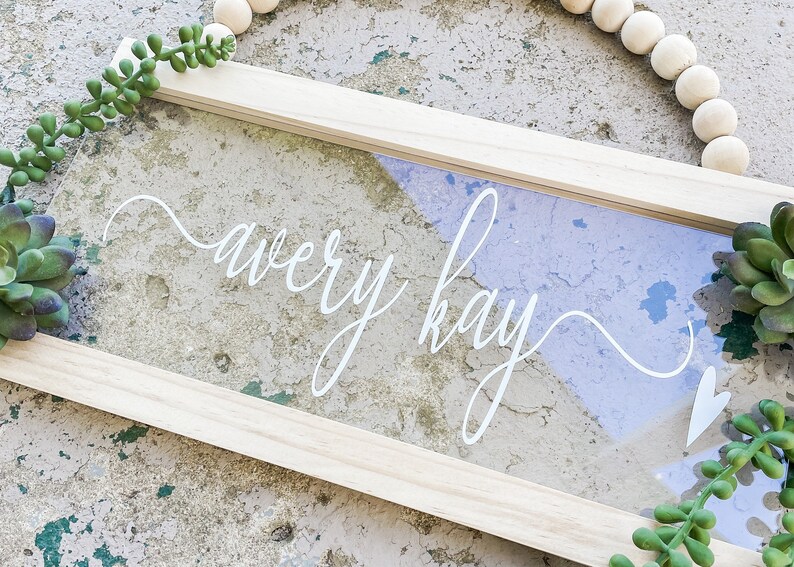 Beaded Acrylic Wooden Wall Personalized Name Sign / | Etsy