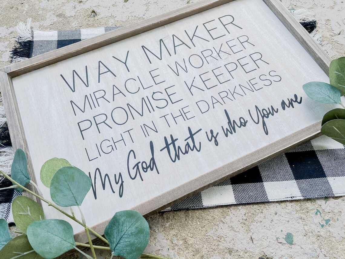 Way Maker Farmhouse Wooden Sign / Custom Christian Wooden Sign - Etsy
