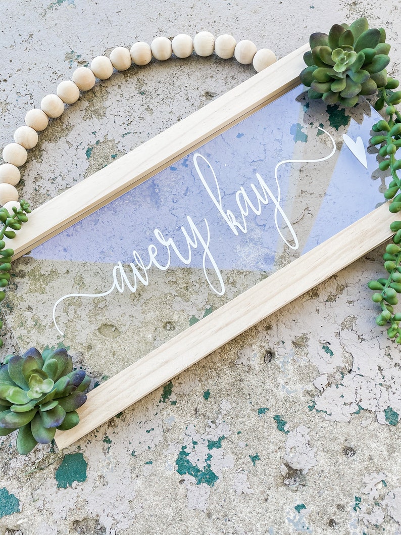 Beaded Acrylic Wooden Wall Personalized Name Sign / | Etsy