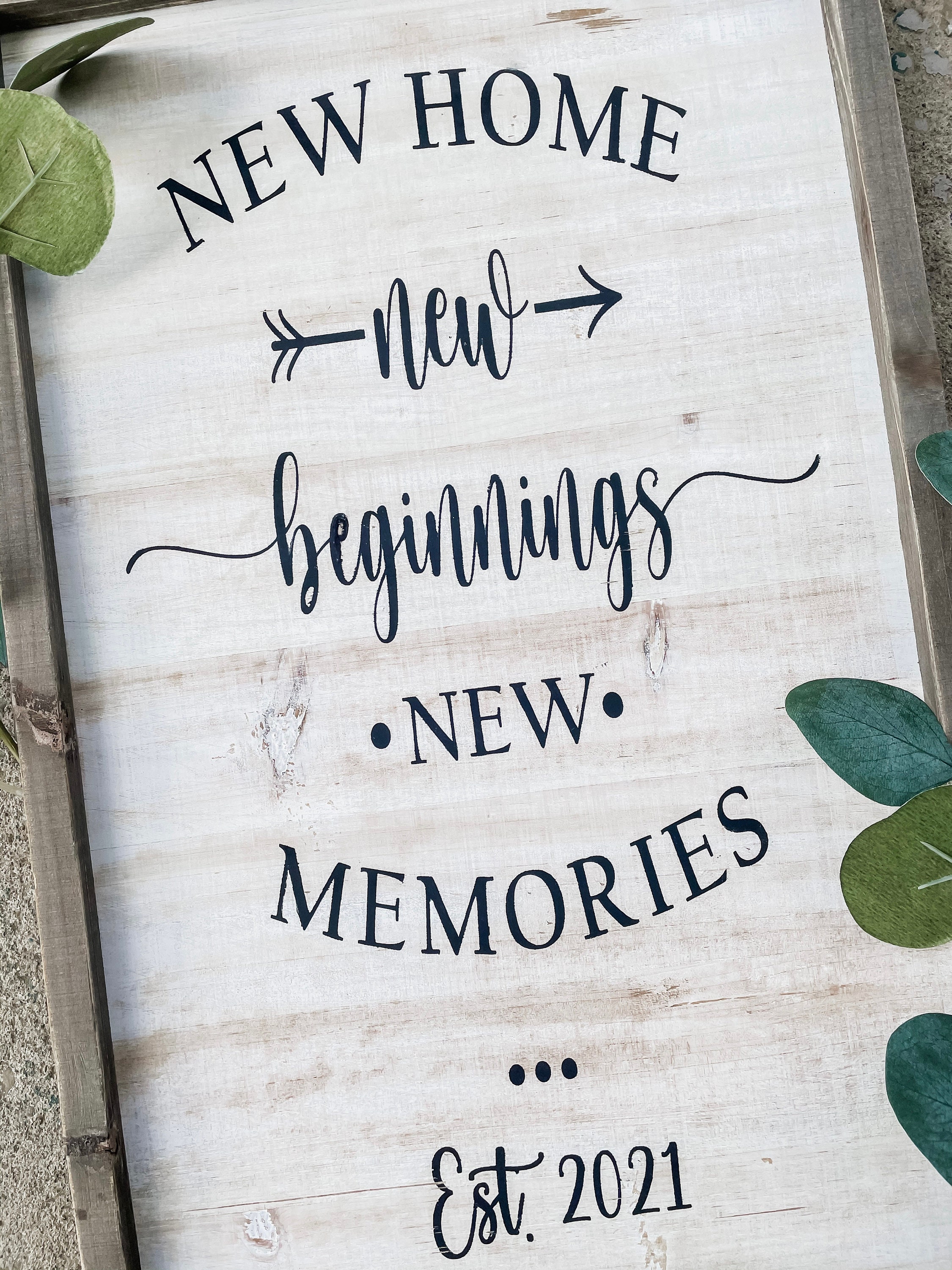 New Home New Beginnings Handmade Sign / Custom Farmhouse Sign - Etsy