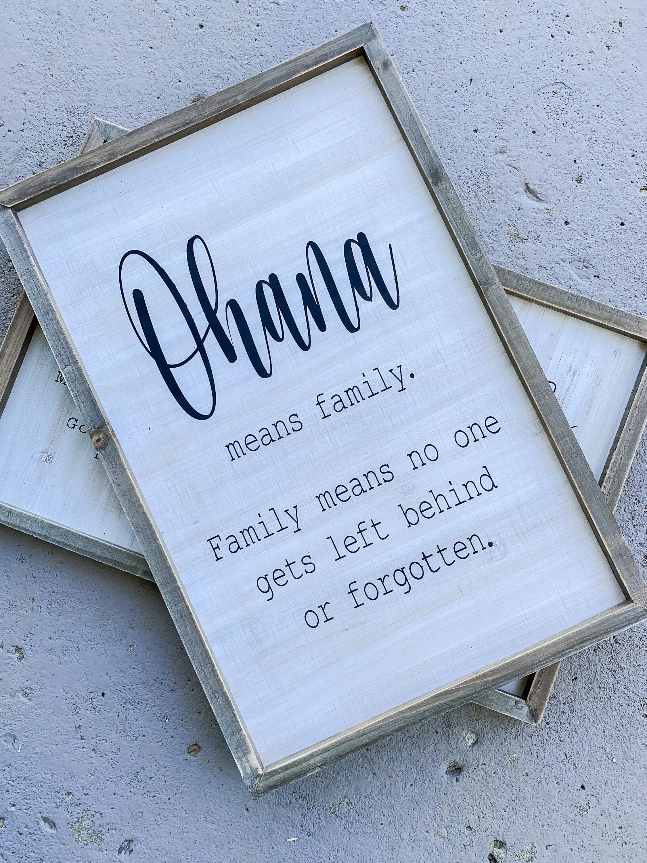 Ohana Wooden Sign / Farmhouse Wooden Sign / Disney Sign / - Etsy