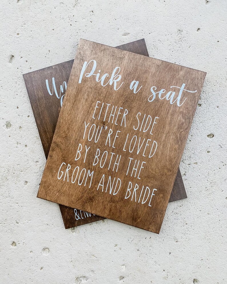 Pick A Seat Wedding Sign / Wooden Wedding Sign / Any Seat | Etsy