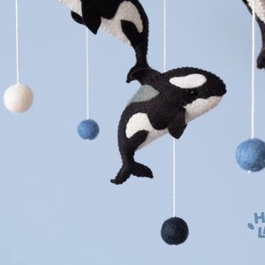 Orca Whales Baby Mobile, Ocean Crib Mobile, Whale Nursery Decor, Orca ...