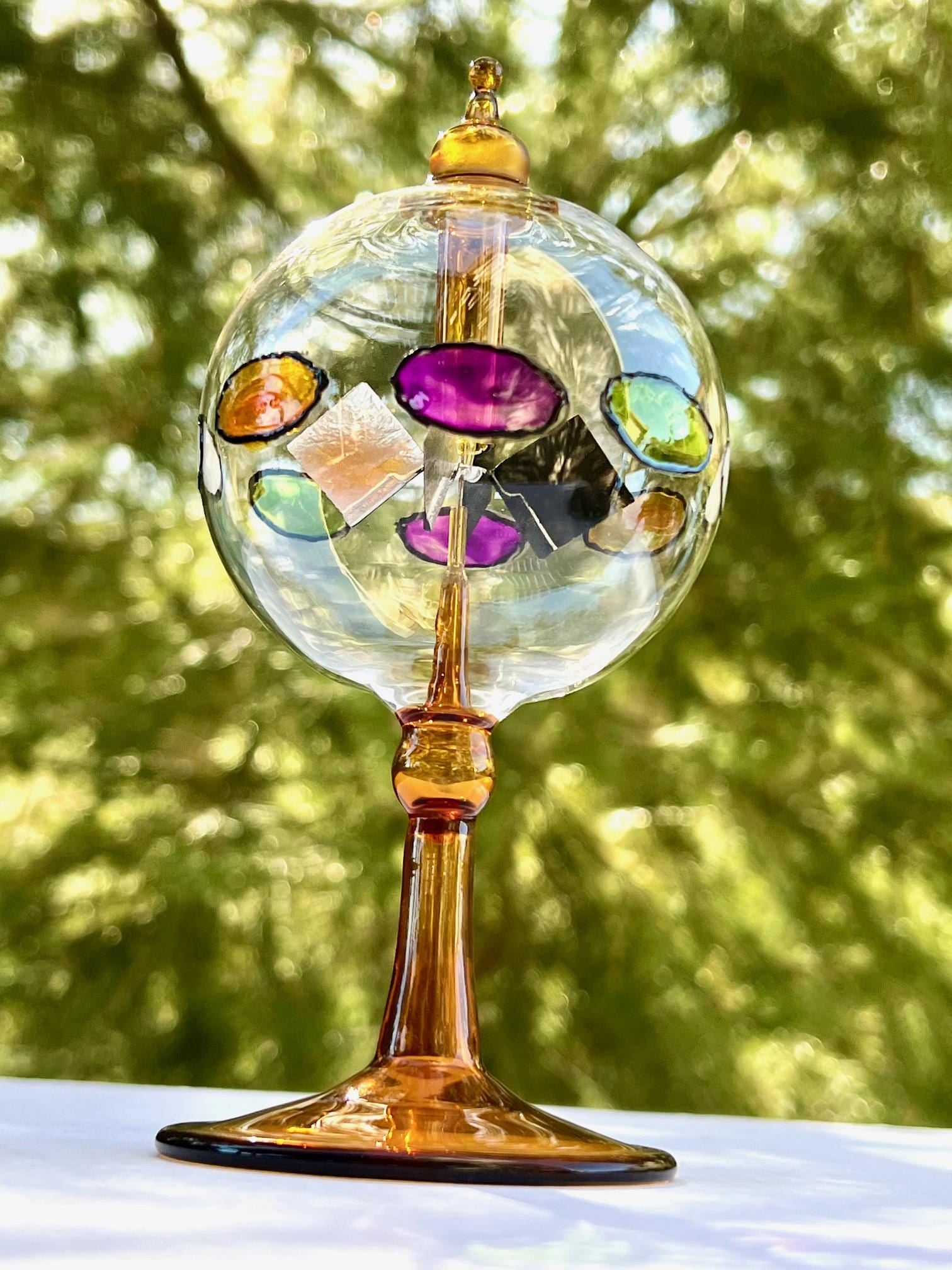 Handmade Radiometer, Stained Glass Art, Solar Powered Decor, Unique ...