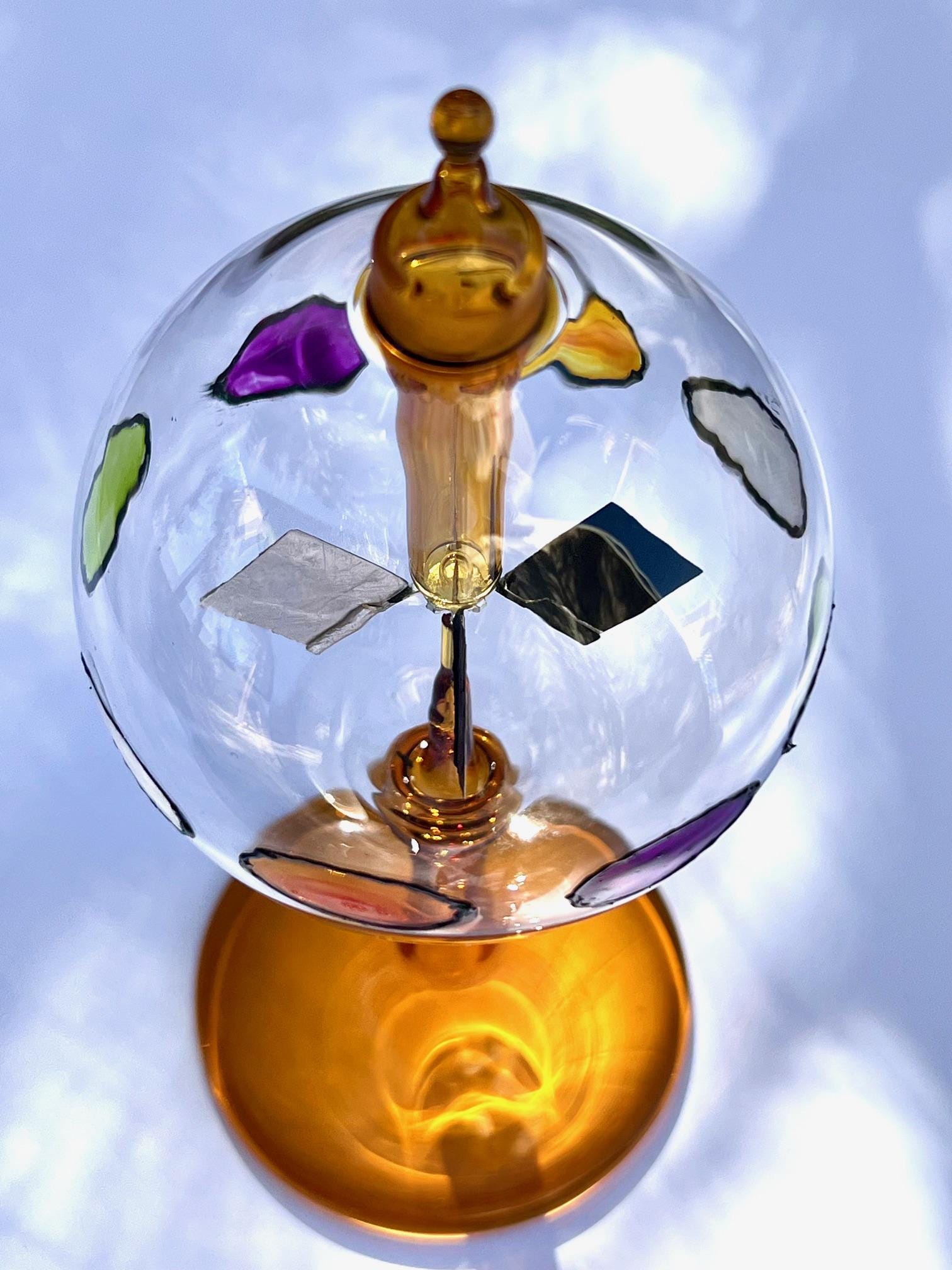 Handmade Radiometer, Stained Glass Art, Solar Powered Decor, Unique ...