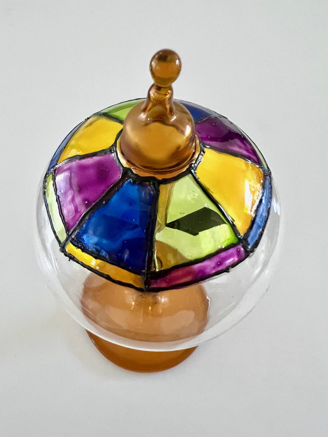 Handcrafted Solar Radiometer With Stained Glass Umbrella Design, Unique ...