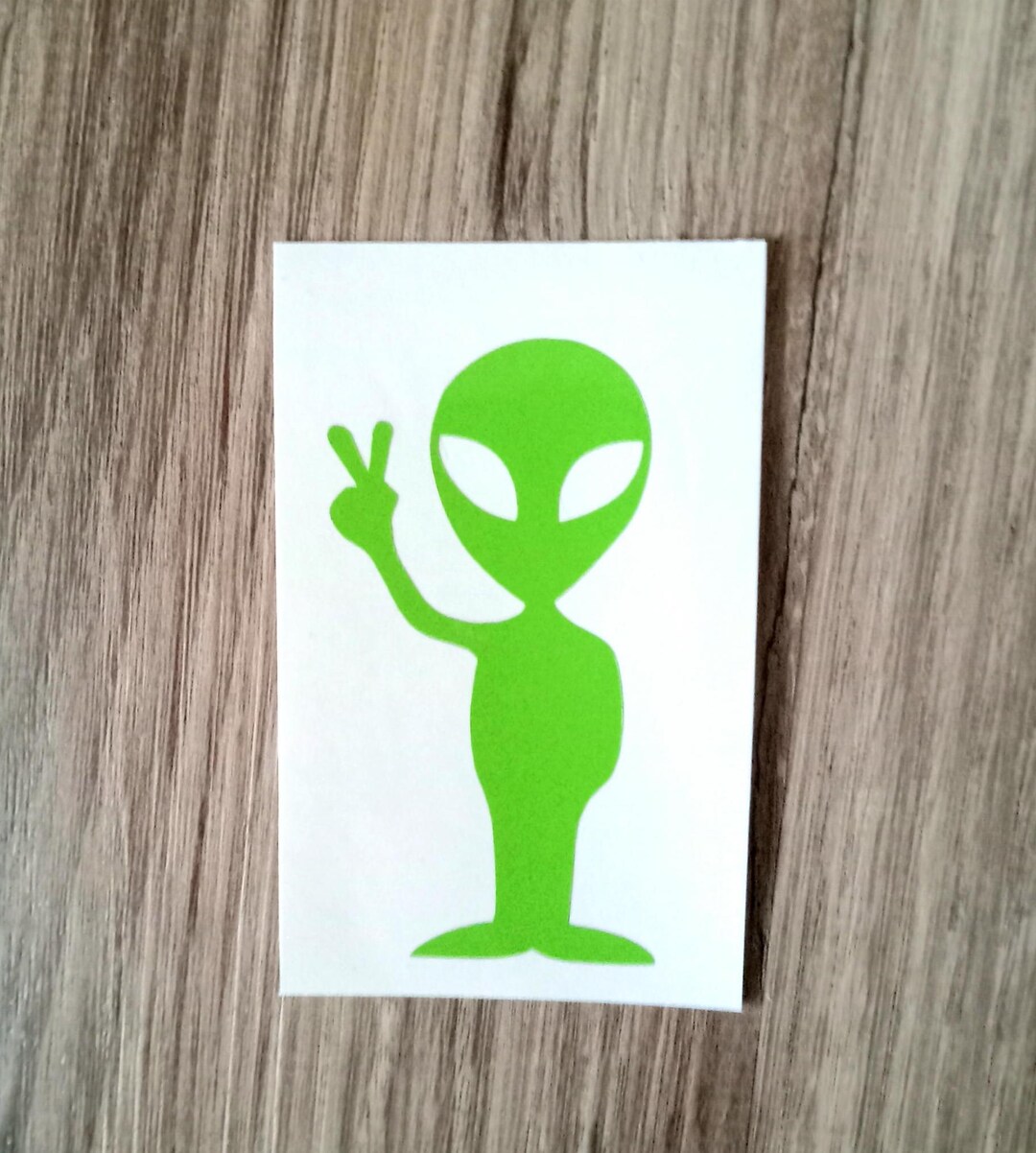 Alien Peace Decal, UFO Vinyl Decal, Outer Space, Alien Car Decal, Peace ...