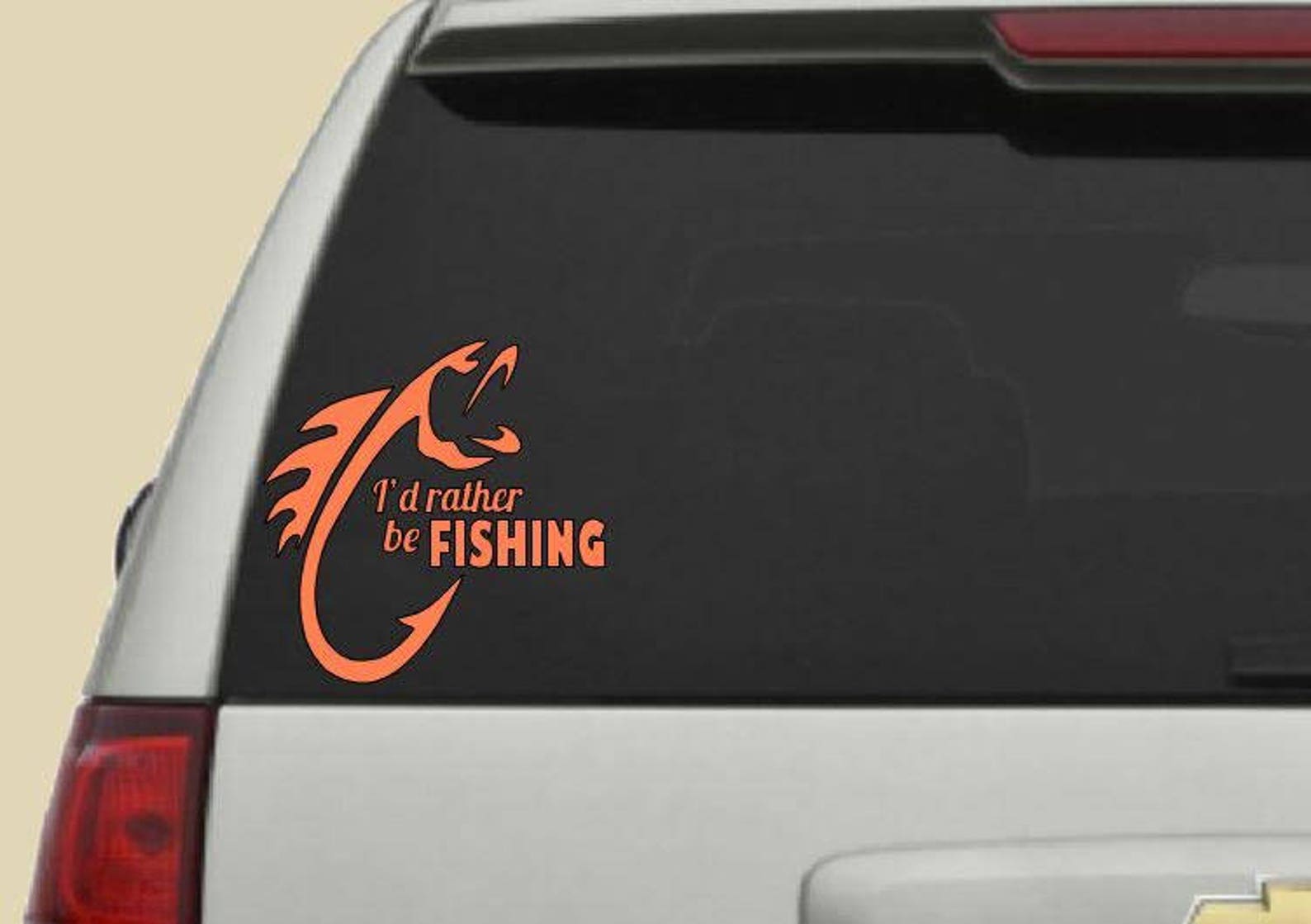 I'd Rather Be Fishing Car Decal Vinyl Decal Fishing | Etsy