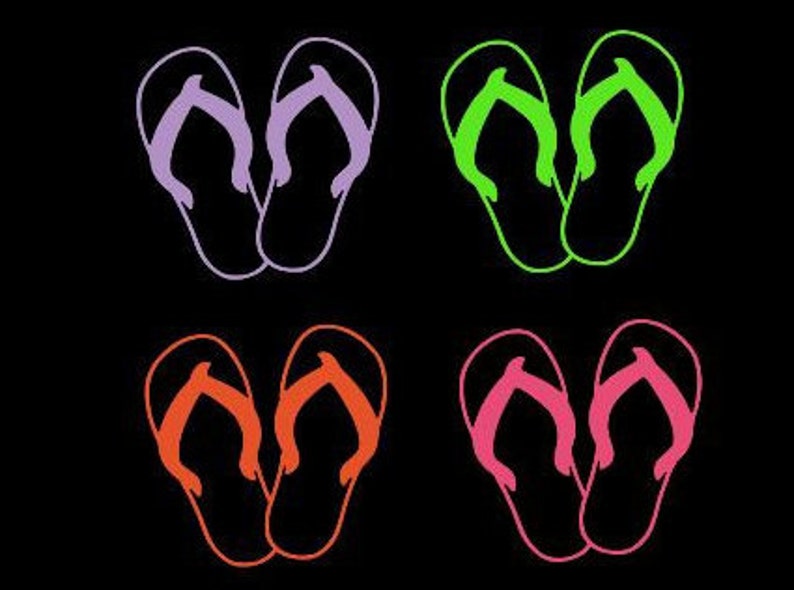 Flip Flops Decal Vinyl Decal Car Decal Summer Decal | Etsy
