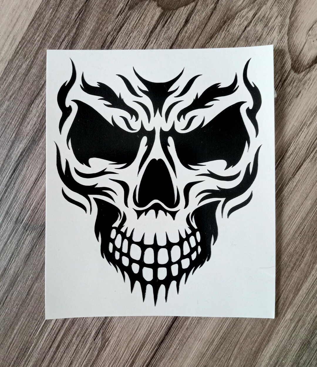 Skull Face Vinyl Decal, Skeleton Decal, Metal Decal. Window Truck ...