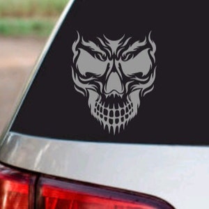 Skull Face Vinyl Decal, Skeleton Decal, Metal Decal. Window Truck ...